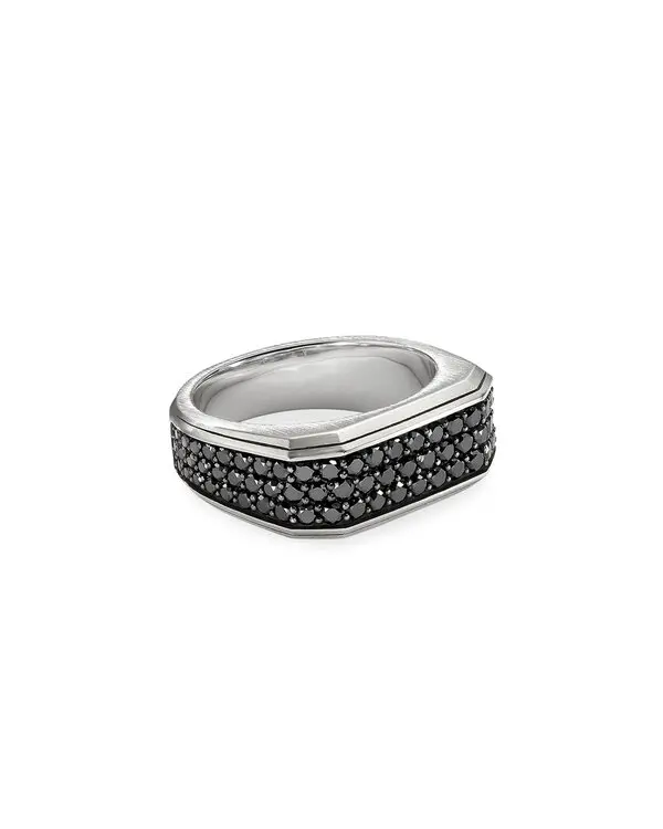David Yurman Wide Roman Signet Ring - Black | Editorialist