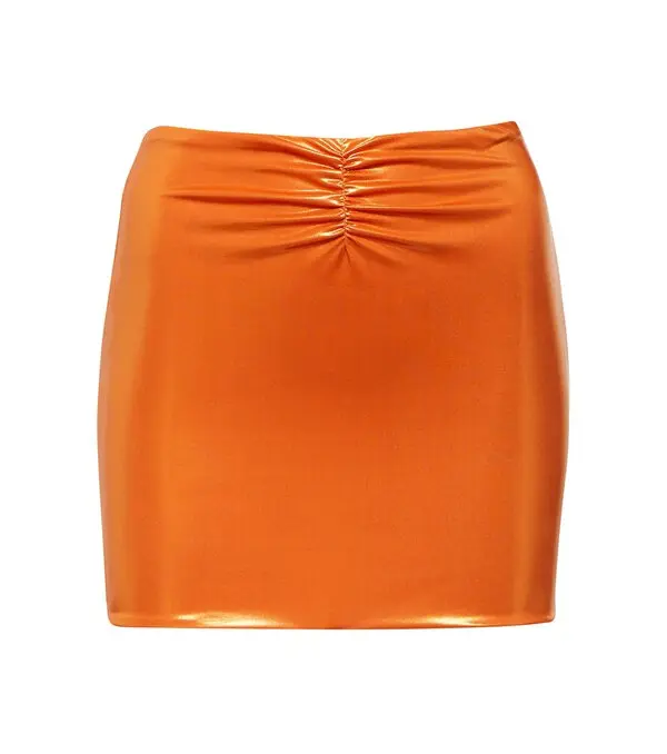 Alessandra Rich Metallic Miniskirt - Orange