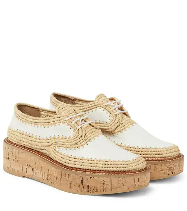 Buy Gabriela Hearst X Clergerie Louis Raffia-trimmed Platform