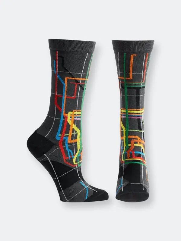 OZONE SOCKS Mta Vignelli Diagram Subway Sock - Black | Editorialist