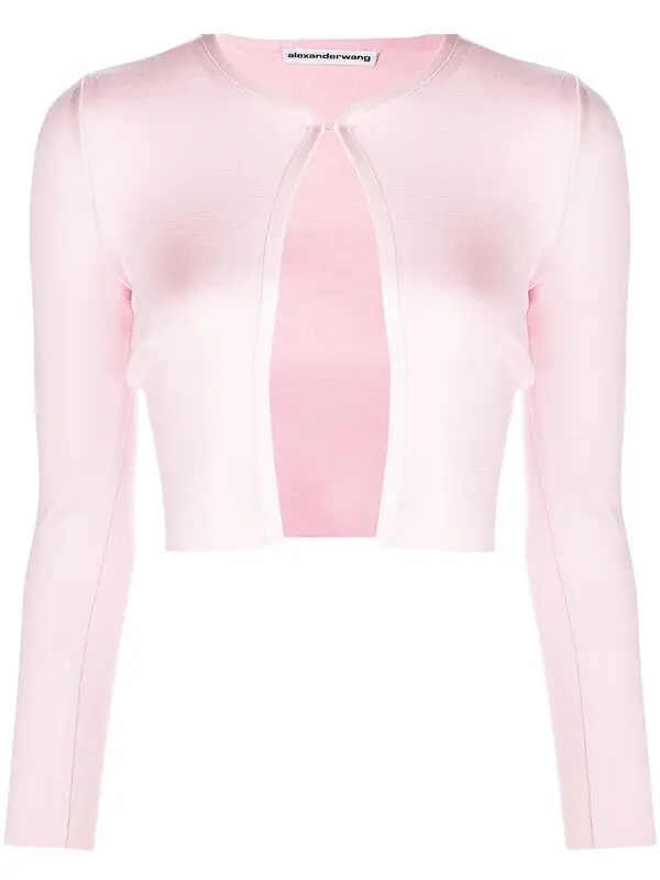 Alexander Wang Bonded Crew-neck Cropped Cardigan
