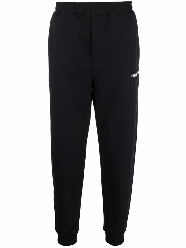 Helmut Lang Logo-print Tapered Track Pants - Black