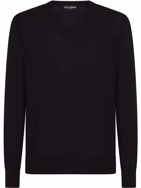 Dolce & Gabbana V-neck Cashmere Jumper - Blue