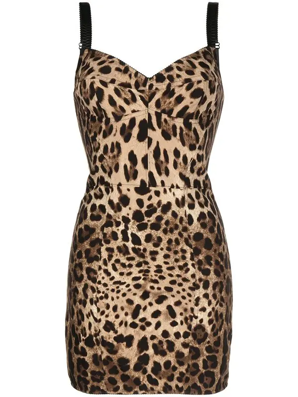 Dolce & Gabbana Leopard-print Corset Minidress