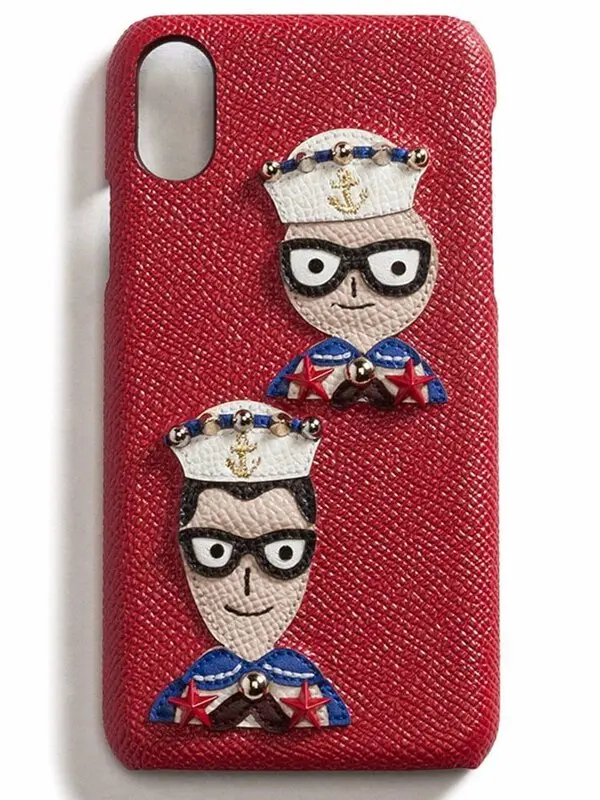 Dolce & Gabbana Applique-detail Leather Iphone X Case