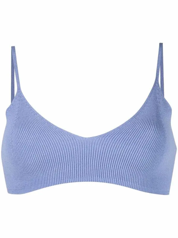 LOW CLASSIC Ribbed-knit Bralette - Purple