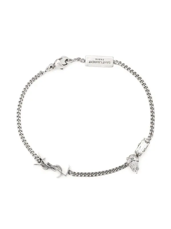 Saint Laurent Monogram-logo Gemstone Bracelet