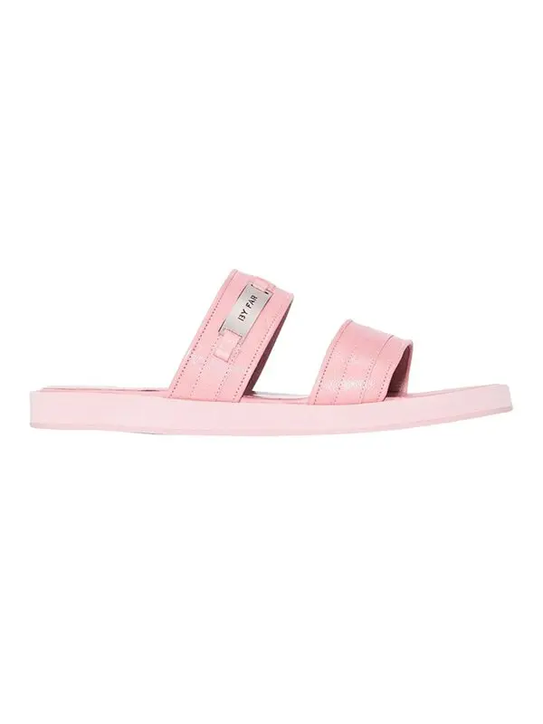 By Far Easy Leather Sandals - Pink