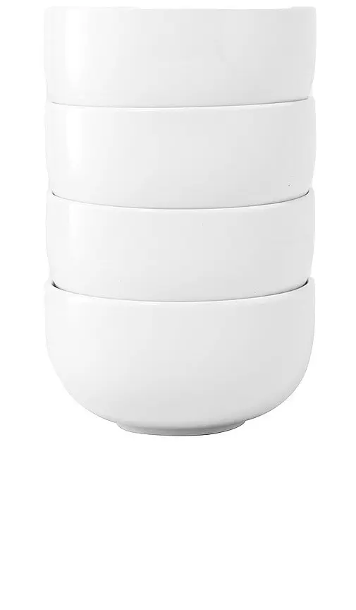 PUBLIC GOODS Ceramic Cereal Bowl Set Of 4 In White