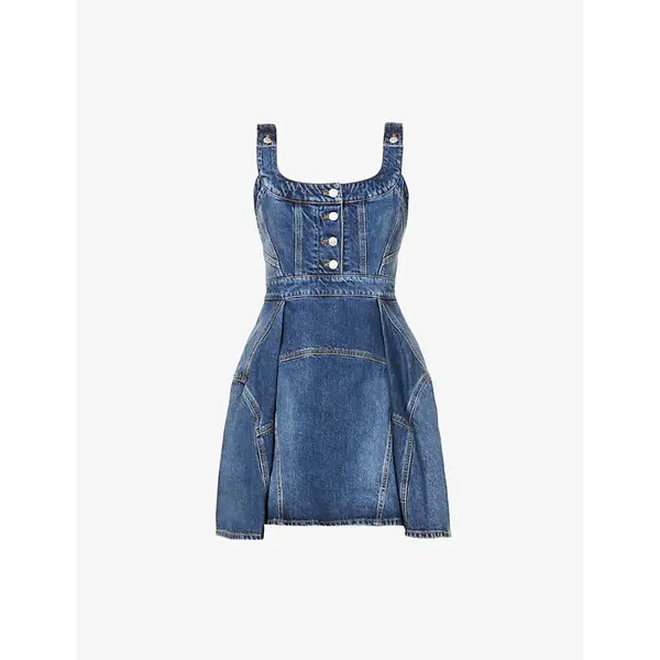 flared denim mini dress JOANNA DENIM MINI DRESS – AKIRA main image 0