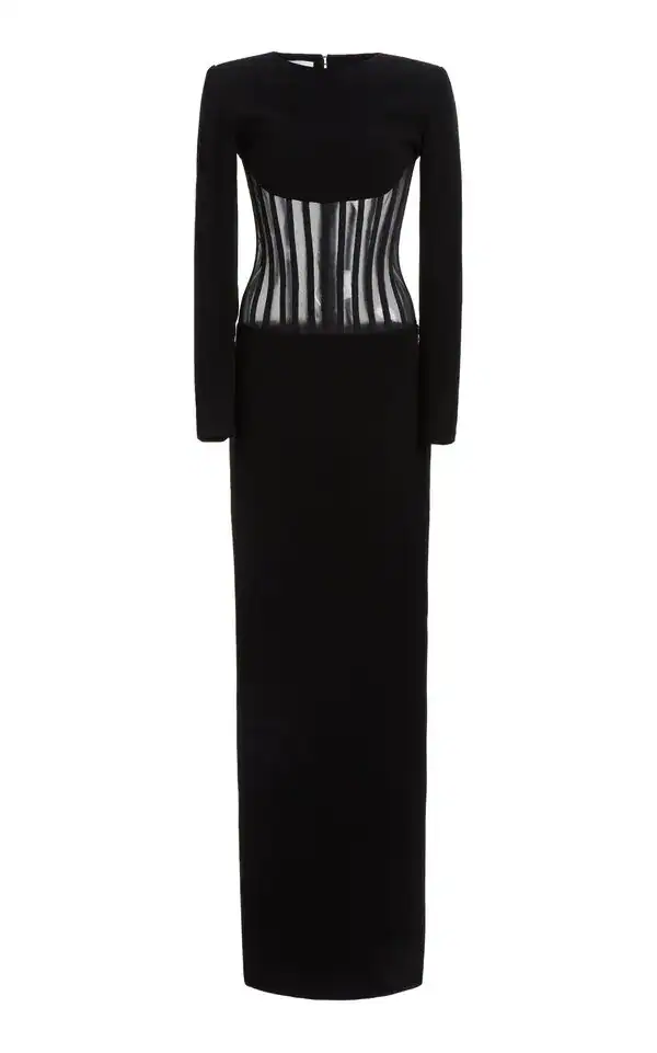 Monot Corset Maxi Dress Only - Black