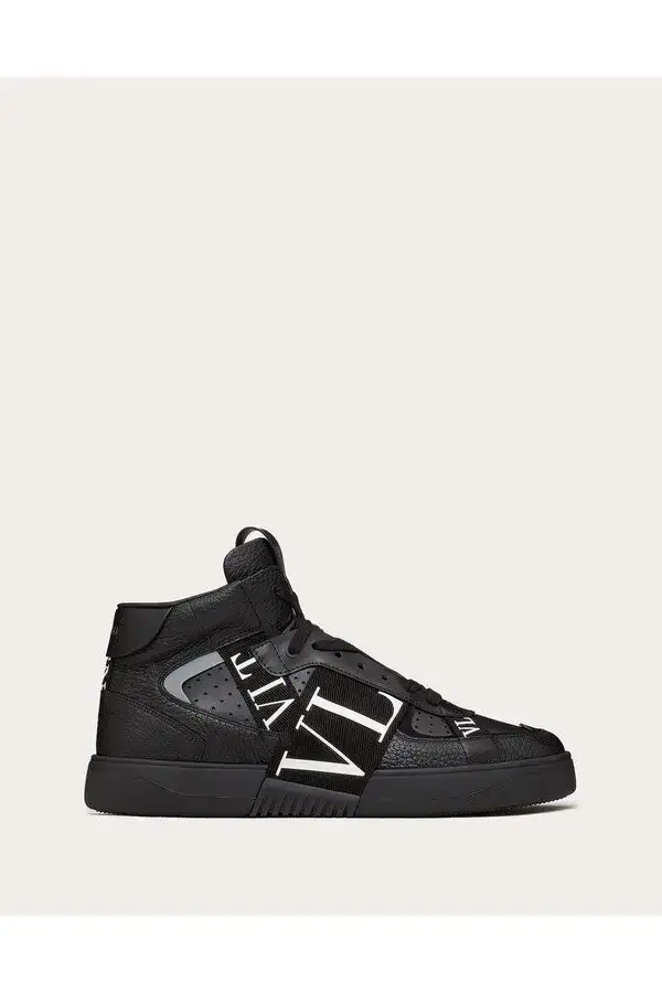 Valentino Garavani Mid-Top Calfskin Vl7n Sneaker With Bands