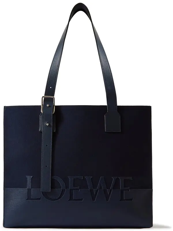 Loewe Leather-trimmed Canvas Tote Bag