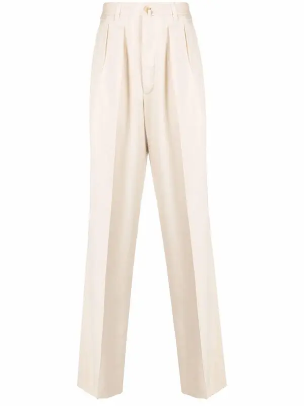 Giuliva Heritage Silk Tailored Trousers - Neutrals
