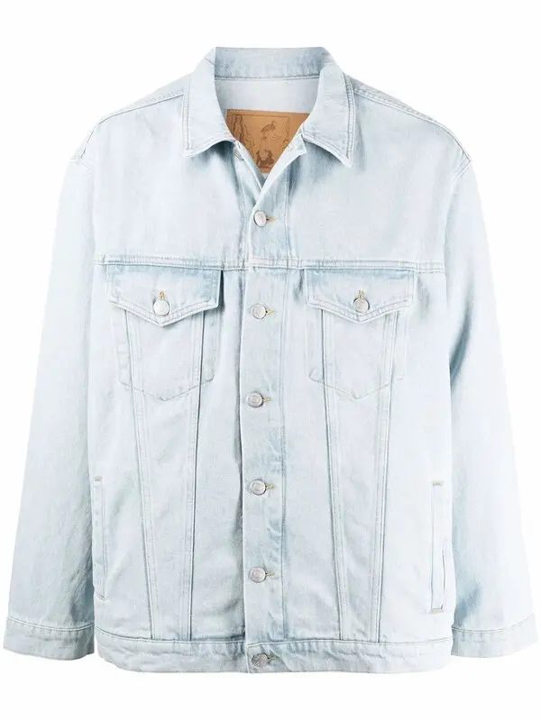 Martine Rose Logo-print Denim Jacket - Blue