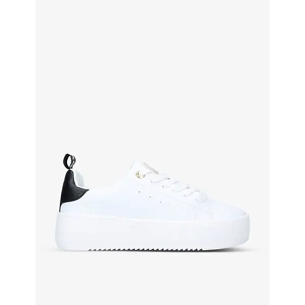 Kurt Geiger Lighter Platform Faux-leather Trainers - White/blk