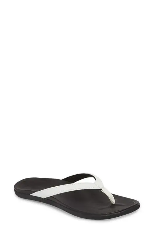 Olukai Ho Opio Flip Flop - White/onyx