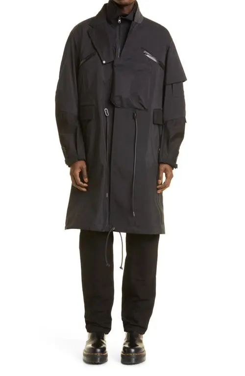 Sacai X Acronym Technical Nylon Trench Coat In Black - 60