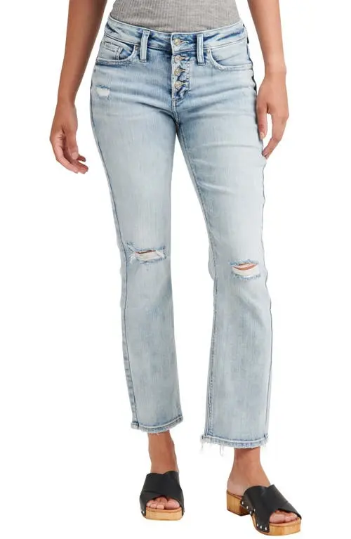 Buy SILVER JEANS CO. Suki Ripped Mid Rise Ankle Straight Leg Jeans ...