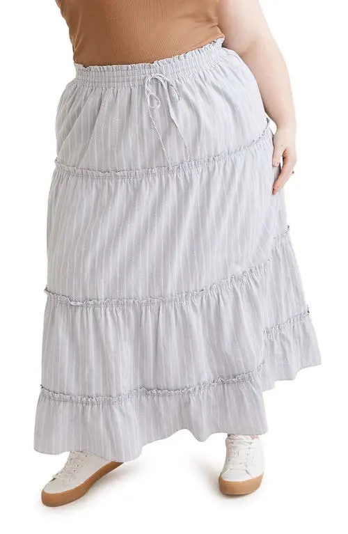 Madewell Striped Ruffle Tiered Maxi Skirt