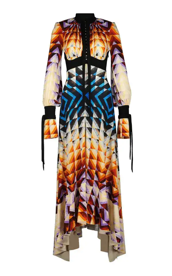 Rabanne Patchwork-ed Second Skin Jersey Maxi Dress - Print