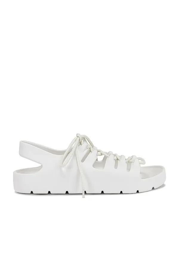Bottega Veneta Jelly Lace Up Sandals - Chalk