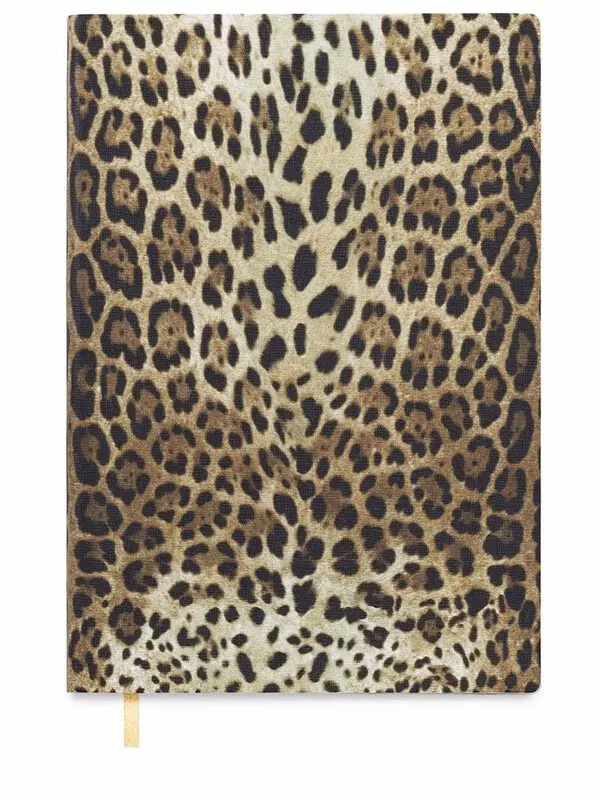 Dolce & Gabbana Medium Leopard-print Leather Ruled Notebook