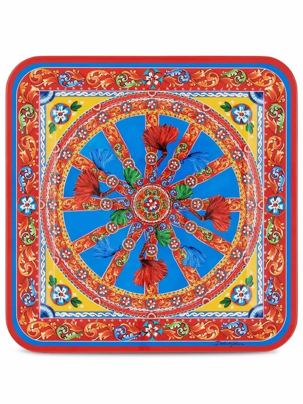 Dolce & Gabbana Medium Carretto-print Wood Tray