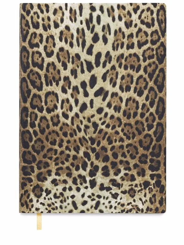Dolce & Gabbana Medium Leopard-print Leather Blank Notebook - Yellow