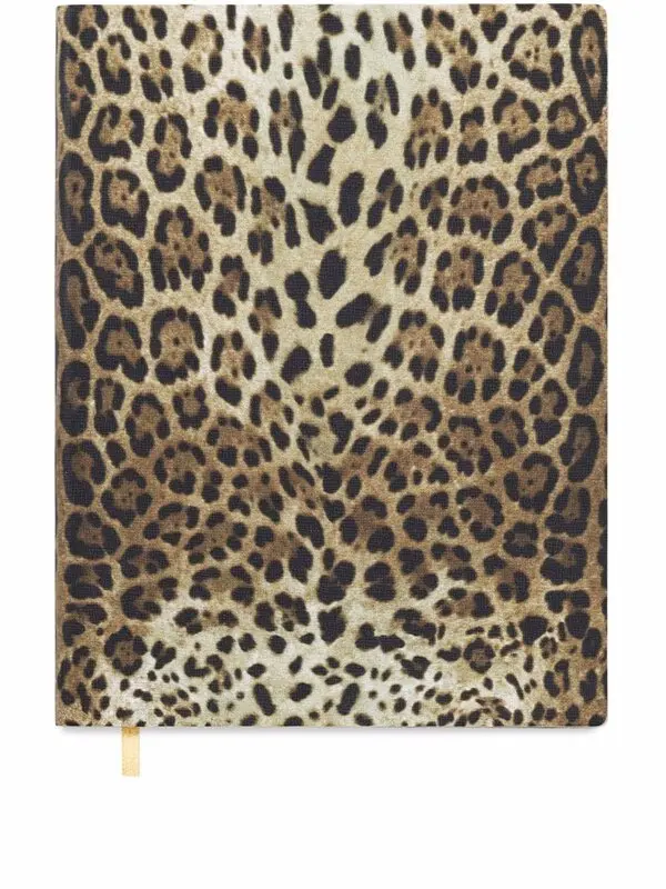 Dolce & Gabbana Large Leopard-print Leather Blank Notebook - Brown