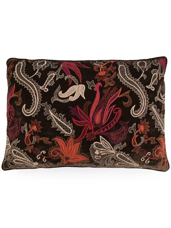ANKE DRECHSEL Paisley-embroidered Cushion