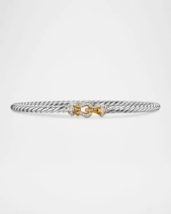 David Yurman 3mm Buckle Helena Bracelet - Two Tone