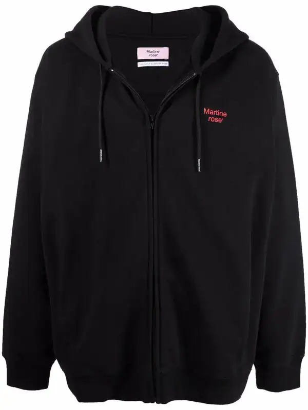 Martine Rose No Hang Up' Zip-Up Hoodie In Black - 36% Off