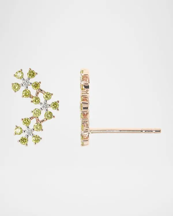 STEVIE WREN 14k Rose Gold Daisy Climber Earring - Diamond