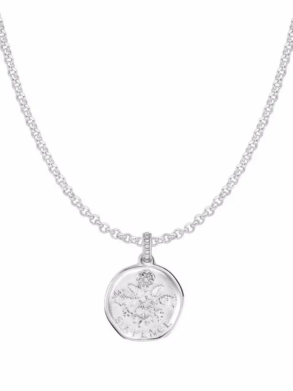 DOWER AND HALL Sixpence Story Pendant Necklace - Silver