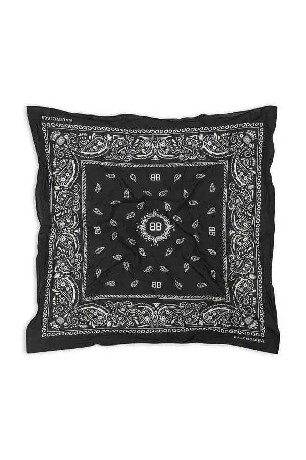 BALENCIAGA ブラック バンダナ Balenciaga Bandana Scarf - Black | Editorialist