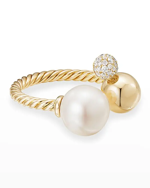 David Yurman Solari 18k Pearl And Diamond Cluster Ring - One-color ...