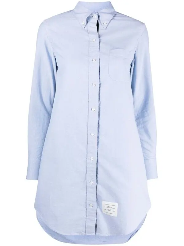 Thom Browne Rwb Trim Shirt Dress - Blue