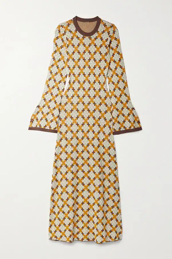 dodo bar yellow cut out dress Dodo Bar Or Isla Cutout Jacquard-Knit Maxi Dress - Multi
