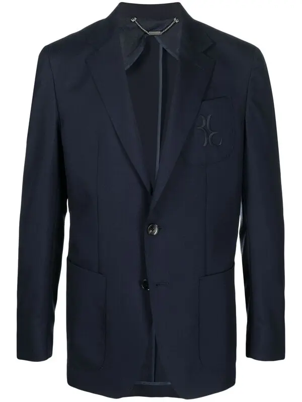 BILLIONAIRE Logo-embroidered Single-breasted Blazer