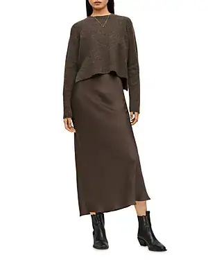 Allsaints Tierny Cleo 2-In-1 Slip Dress - Coffee Brown | Editorialist
