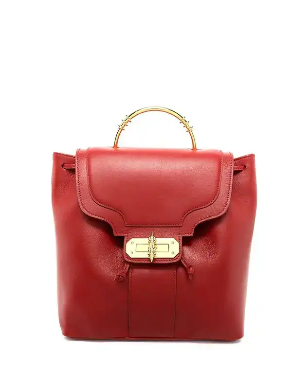 Okhtein Akima Leather Pouch Backpack Red Editorialist