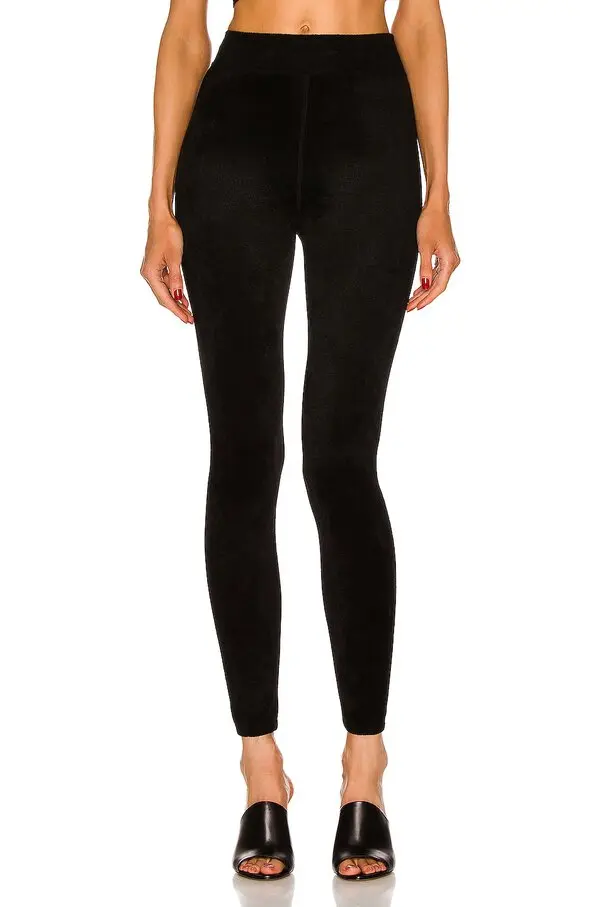 Alaïa High Waisted Legging In Black - Noir
