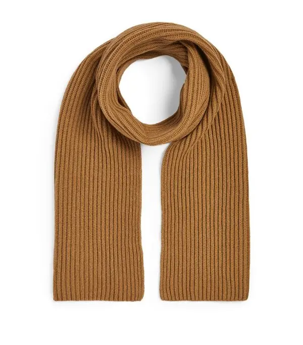 Ganni Rib-Knit Scarf - Yellow | Editorialist