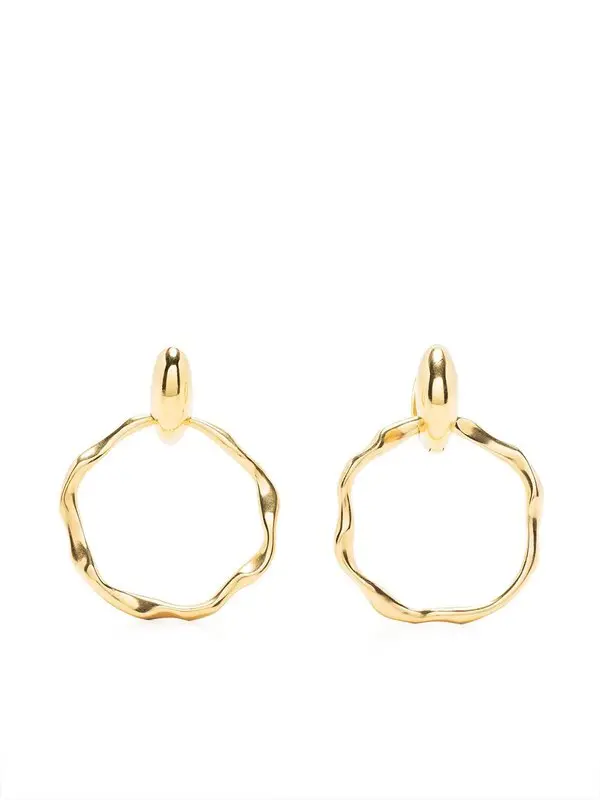 DOWER AND HALL Plated Polo Story Hoop Earrings