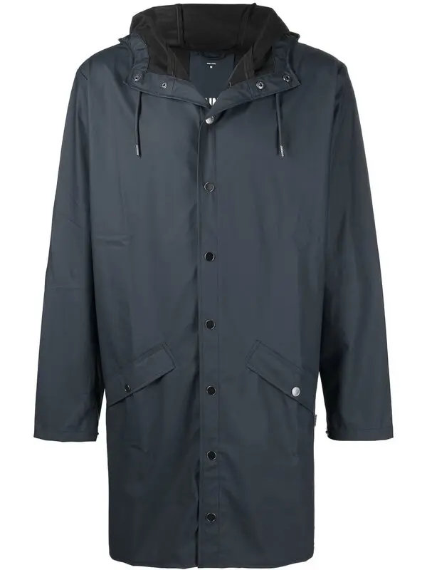 Rains Drawstring Hood Raincoat - Blue