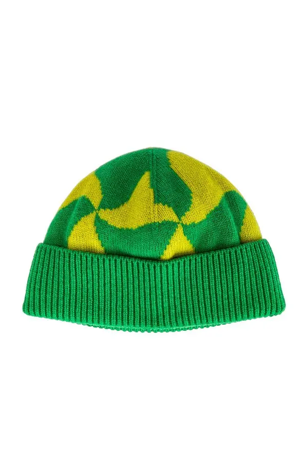 Bottega Veneta Wavy Triangle Beanie - Parakeet & Kiwi