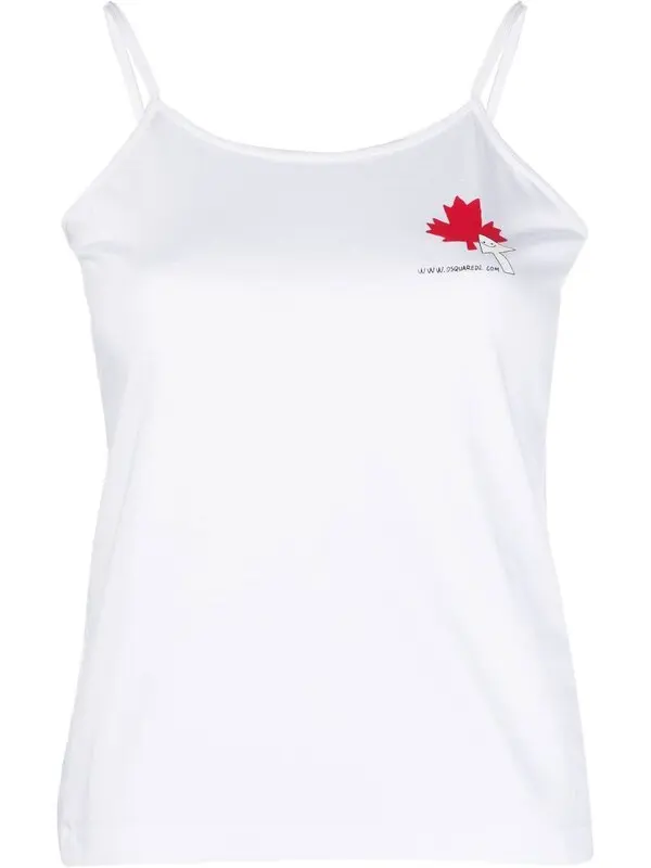 Dsquared2 Maple Leaf Logo-print Tank Top - White