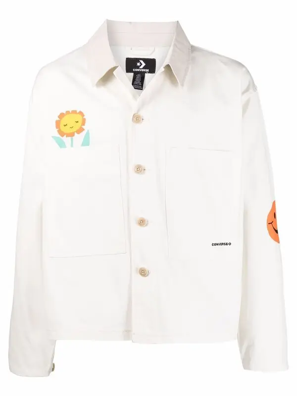 Converse Be Nice Denim Jacket In White - 20% Off | Editorialist