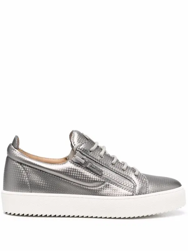 GIUSEPPE ZANOTTI Metallic-effect Low-top Sneakers